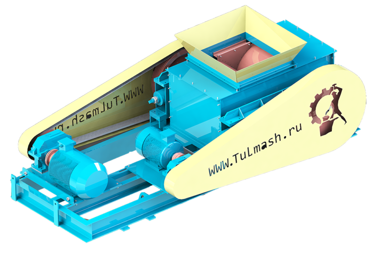 Roll crusher with fluted rotors DVR 2/500 – Crushing machines